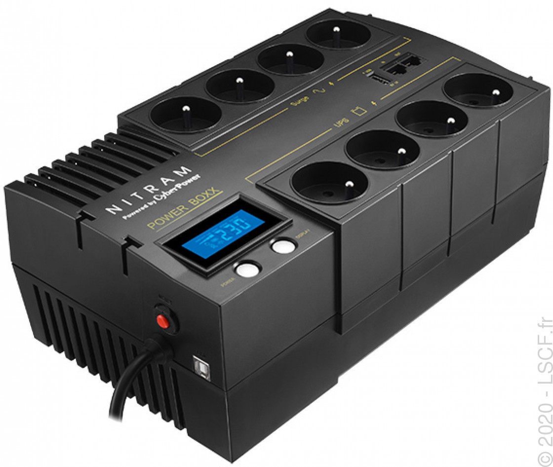 ONDUL-1200VA-6P Onduleur Line Interactif 1200 VA 8 Prises Fr avec écran LCD