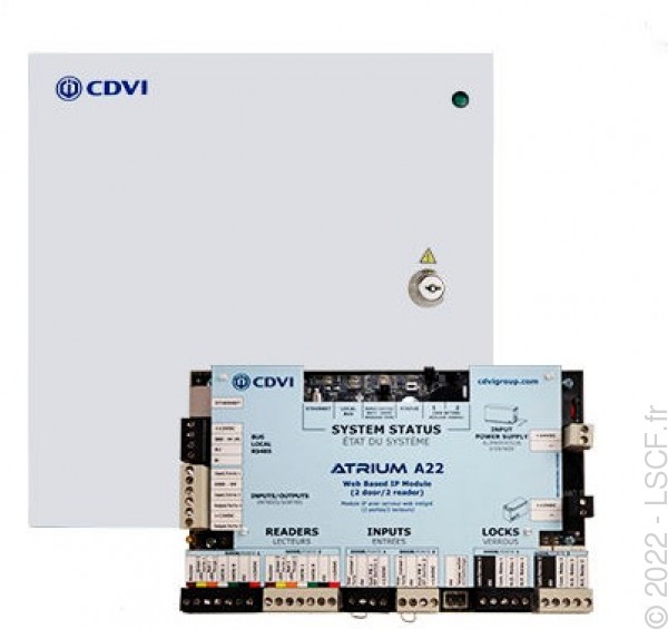 A22-BCK CDVI Centrale ATRIUM - boitier métal alim 230v
