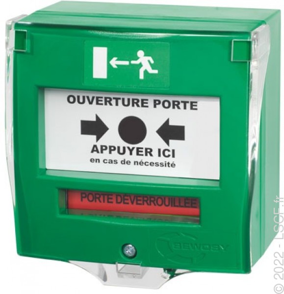 BBG2C Déclencheur manuel vert 2 contacts